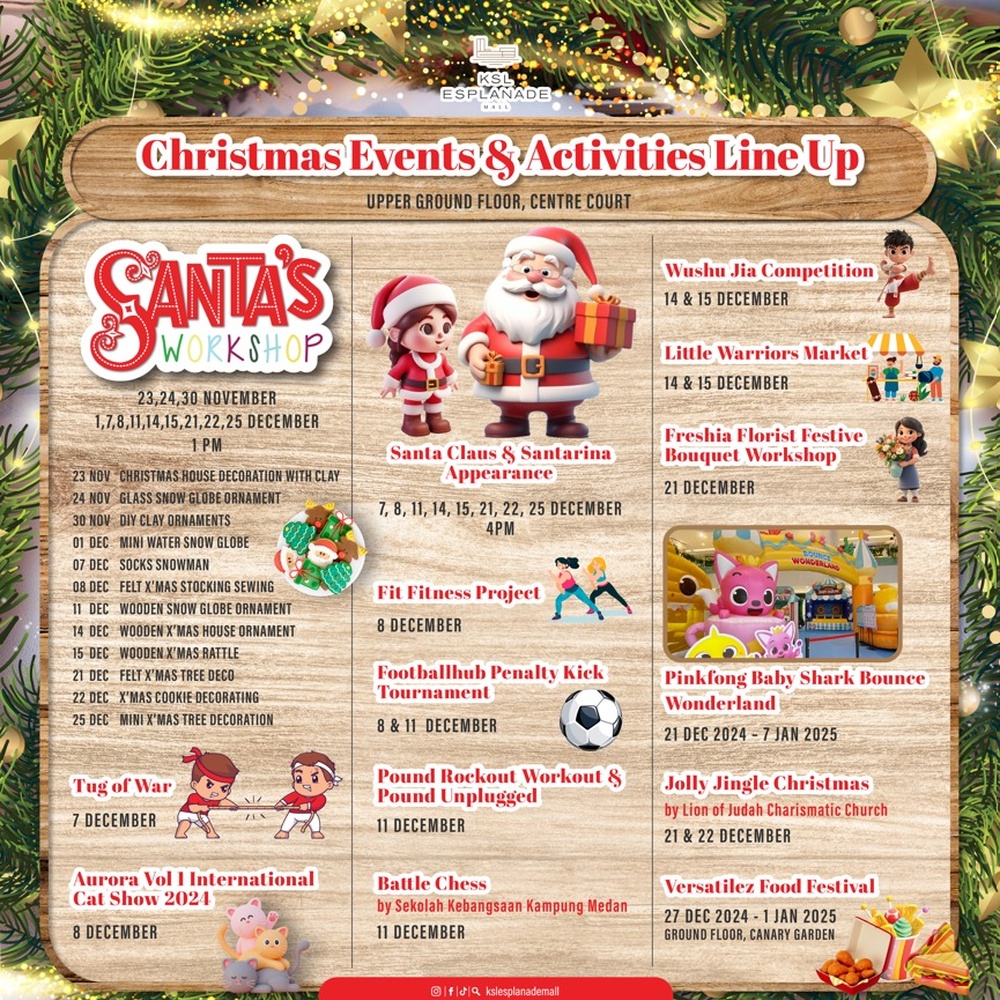 Christmas Events & Activities Lineup | KSL Esplanade Mall